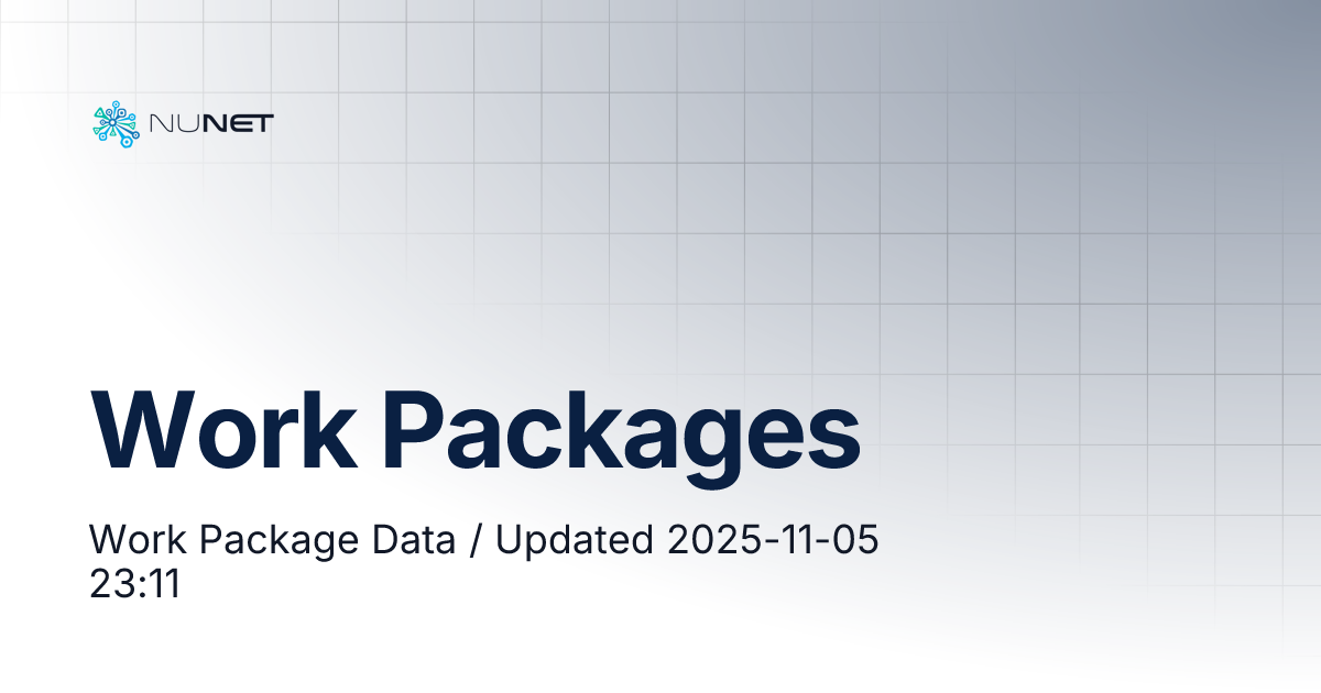 Work Packages | NuNet Documentation